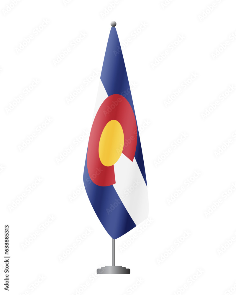 Colorado US flag on flagpole for official meetings, transparent ...