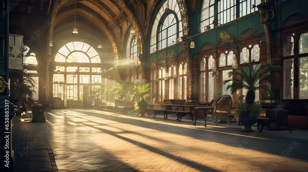 A historical train station, built between the years 1800 and 1900, that ...