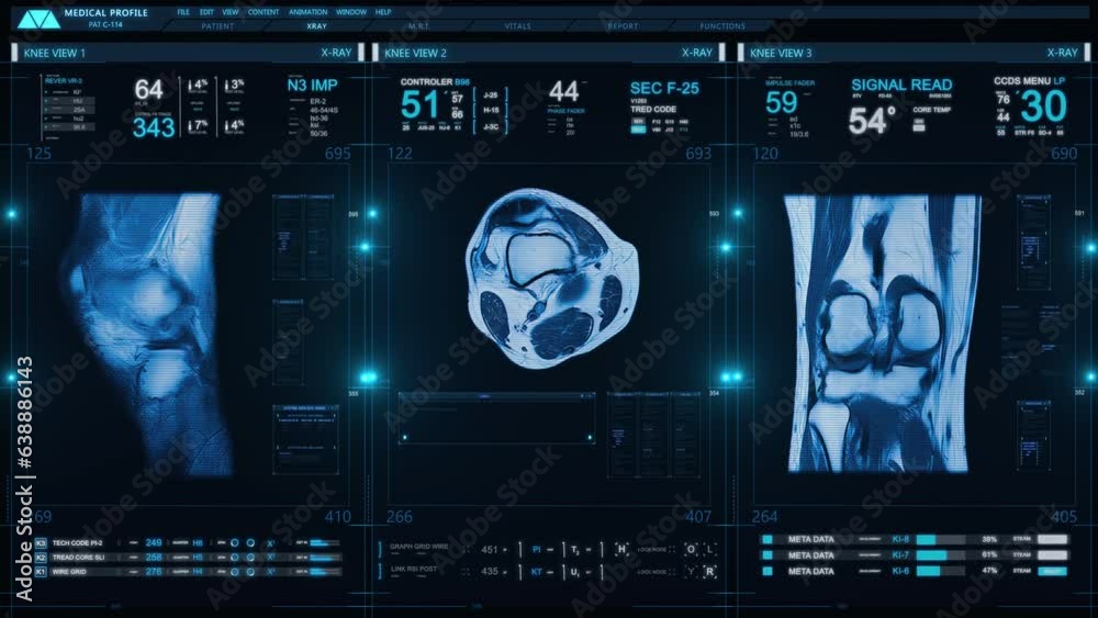 Futuristic Technological Interface Analyzing Human Anatomy. Medical ...