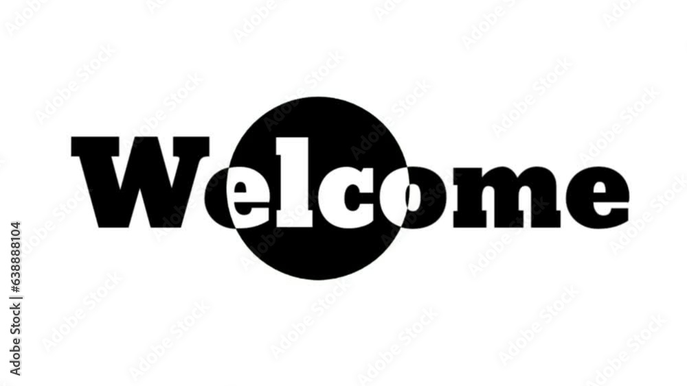 Welcome animation in second lens style isolated on white background ...