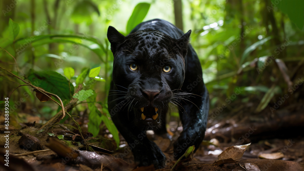 Black panther in the rainforest, 4k wallpaper - beautiful panther hd ...