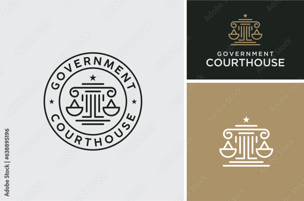 Libra Justice Scales with Greek Pillar Column Building for Court ...