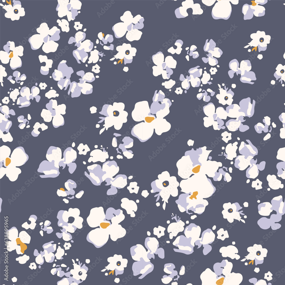 Delicate daisy flower texture. Seamless small floral pattern for design ...