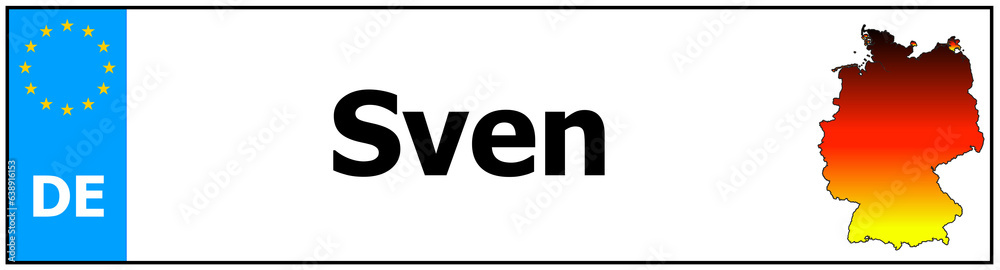 Car sticker sticker with name Sven and map of germany Stock Photo ...