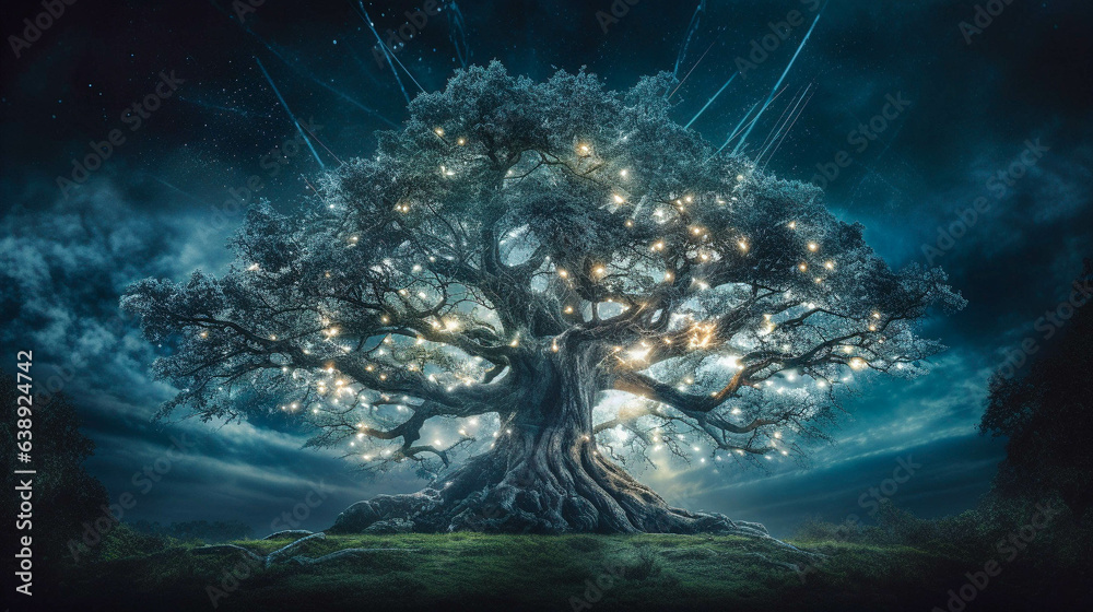 Yggdrasil Tree Of Life. World Tree. Viking Giant Tree Of Norse And ...