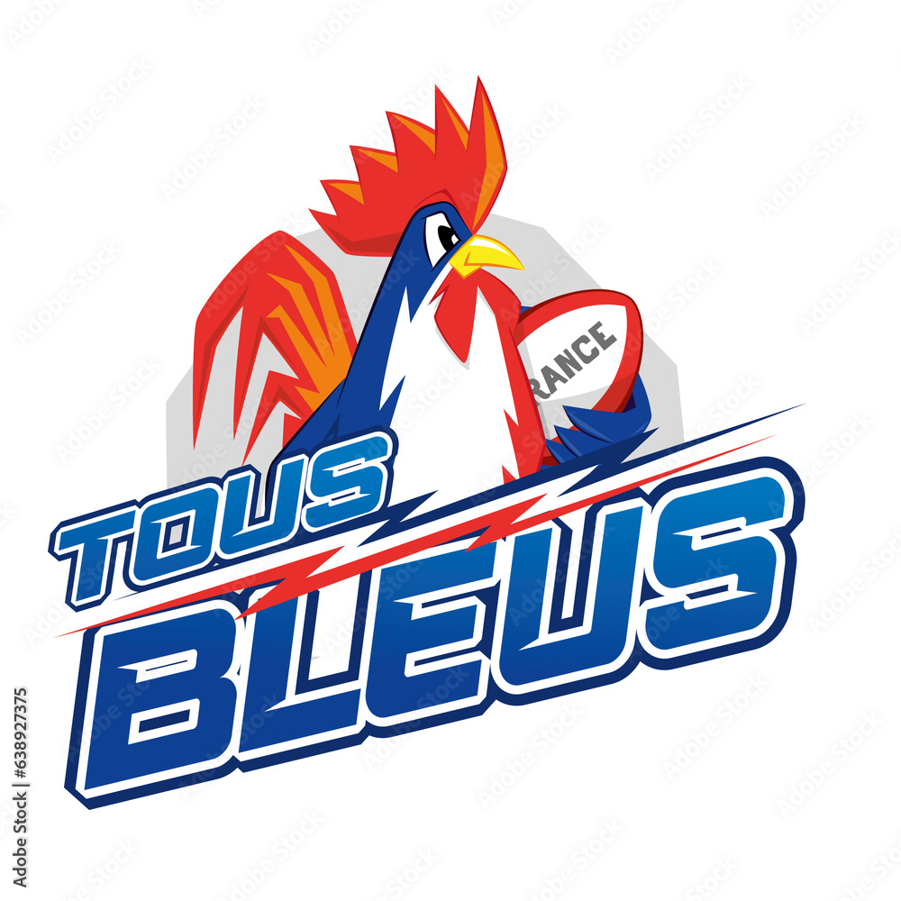 Allez les bleus, rugby France, coupe du monde rugby, 2023, coq Français ...