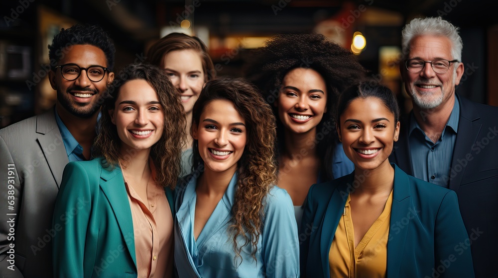 portraits modernes de personnes heureuses et différentes d'un point de ...