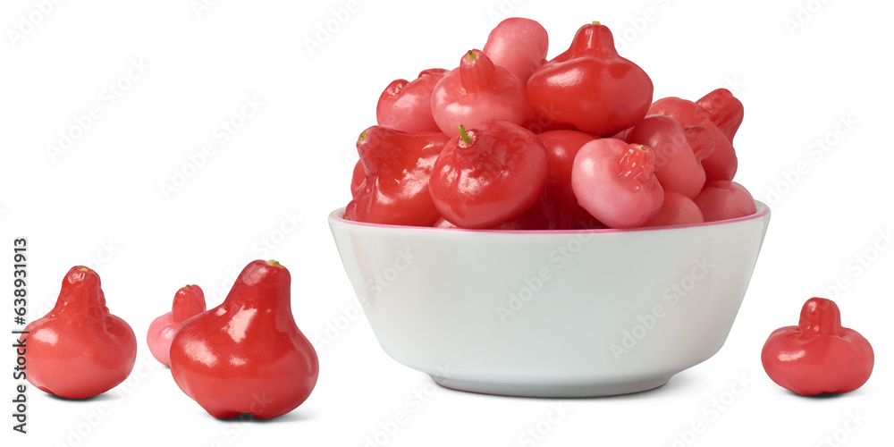 jambu or rose apple in bowl, aka water, wax or jamaican apple, bell ...