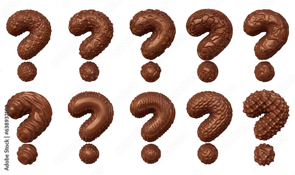 Set of chocolate question mark symbol design. Ask icon or sign shape ...