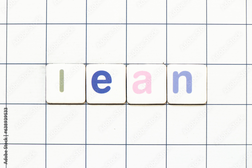 Colorful tile letter in word lean on white grid background Stock Photo ...