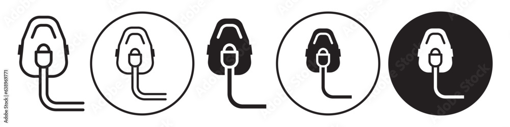 Oxygen Mask Icon. Symbol of face mask for emergency breathing supply by ...