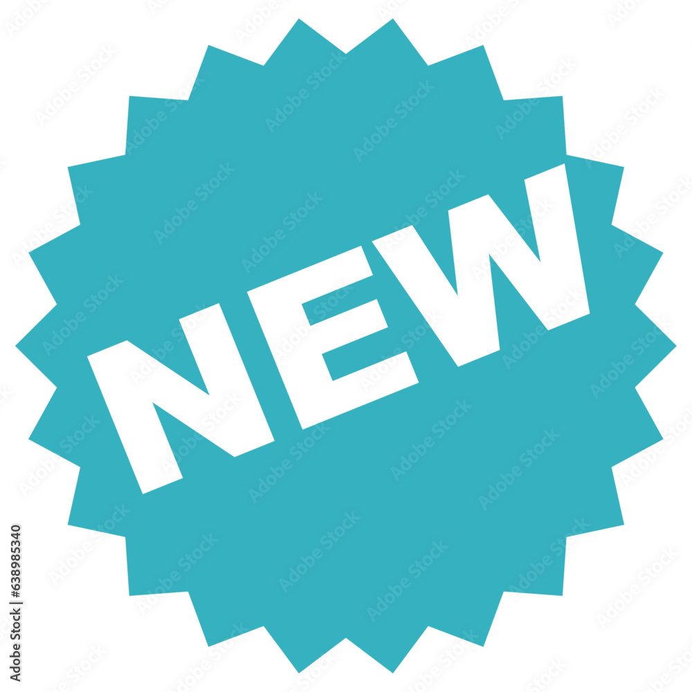 New sticker, turquoise color flat style promotion label for new shop ...