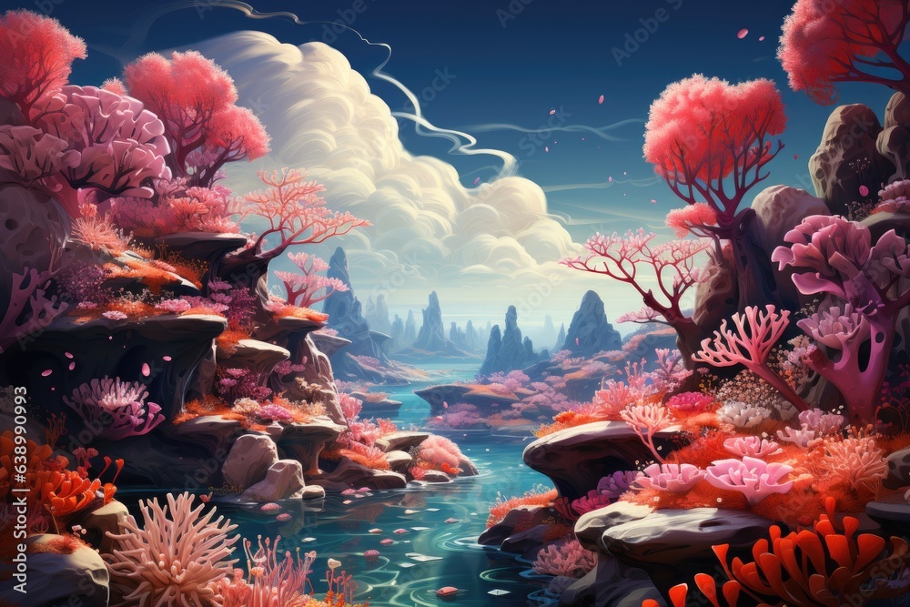 An underwater-themed poster showcasing the enchanting world of coral ...