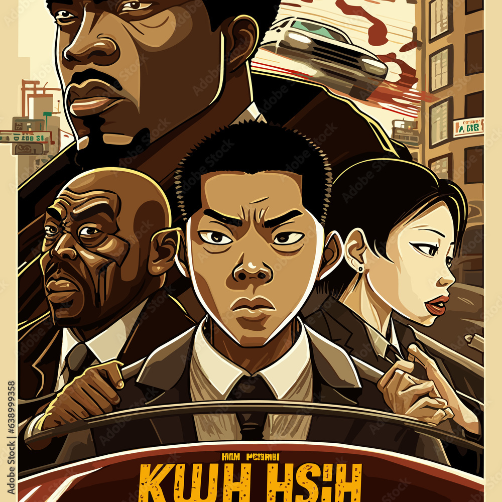 Rush Hour Style Movie Poster Anime Black Anime Character, Manga Style ...