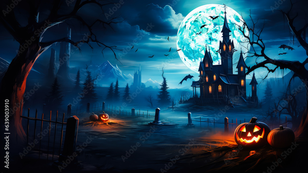 Spooky Halloween background or wallpaper design for posters, invitation ...