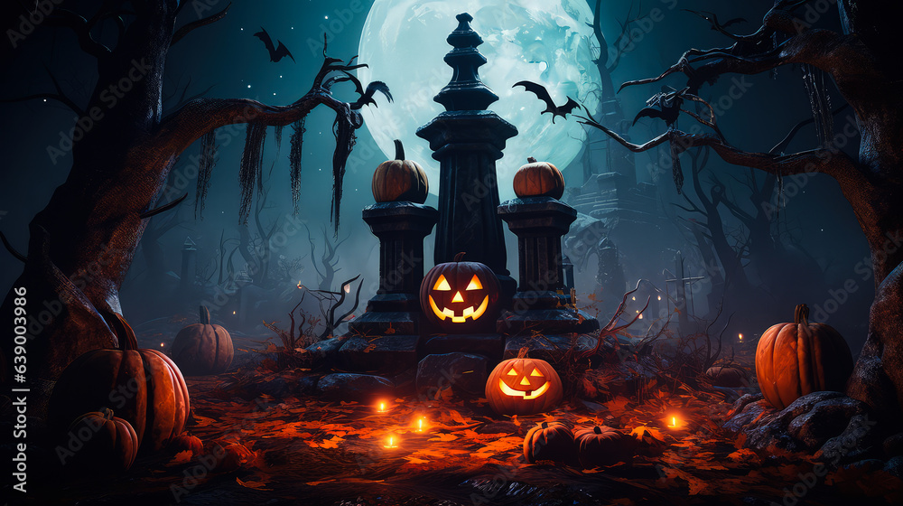 Spooky Halloween background or wallpaper design for posters, invitation ...