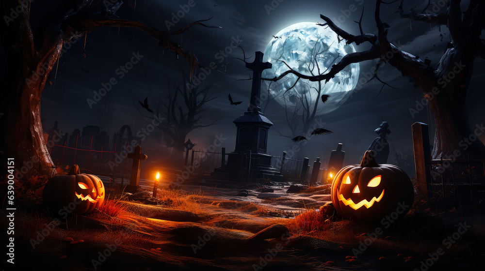 Spooky Halloween background or wallpaper design for posters, invitation ...