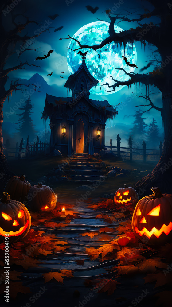 Attractive Halloween background or wallpaper design for posters ...
