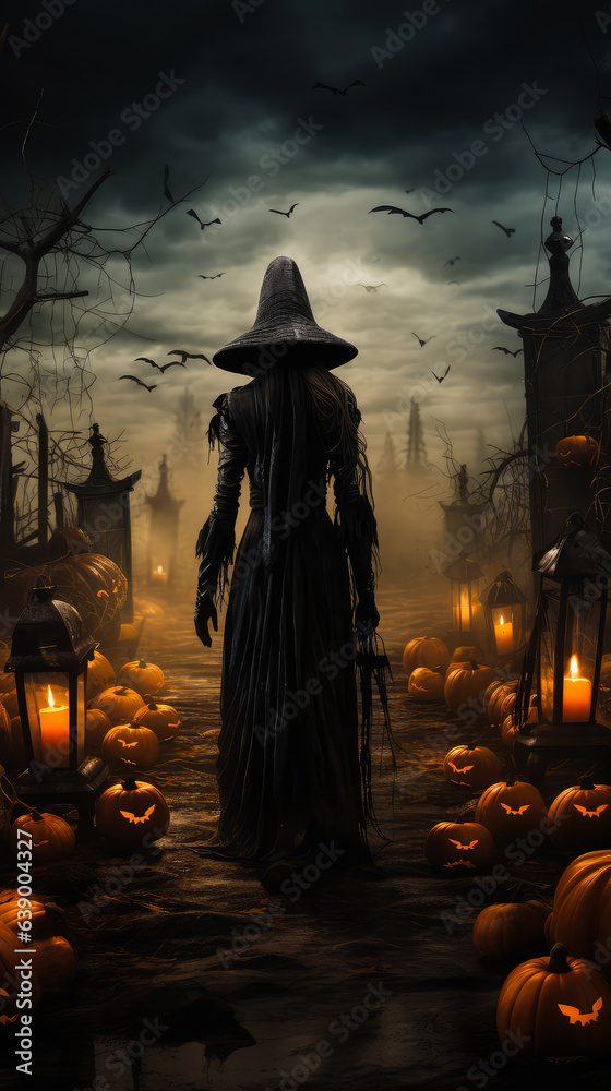 Attractive Halloween background or wallpaper design for posters ...