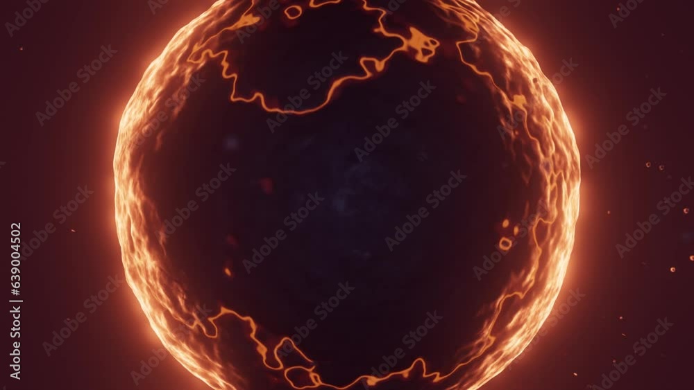 Planet 3d realistic render. Cosmic lava streaks, hot surface ...