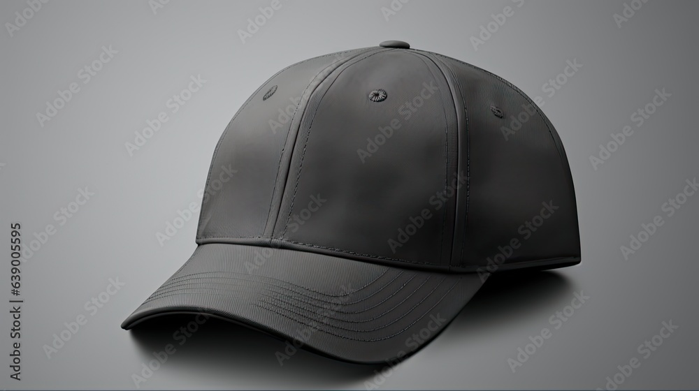 Baseball Cap Mockup for Advertising and Apparel Design. Blank Black Hat ...