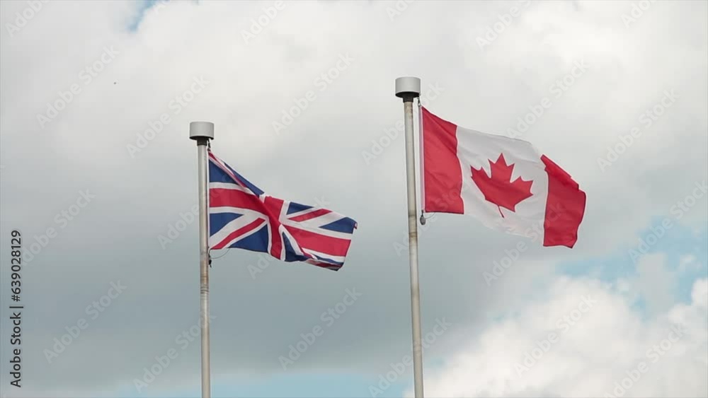 canadian canada flag and uk united kingdom great britain british flag ...