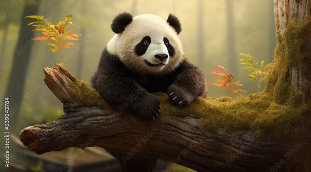 Cute, funny and emotional panda character animated. animated ...