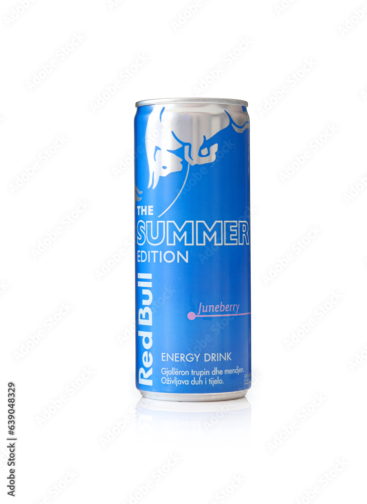 Blue Red Bull energy drink can summer edition Juneberry flavour ...