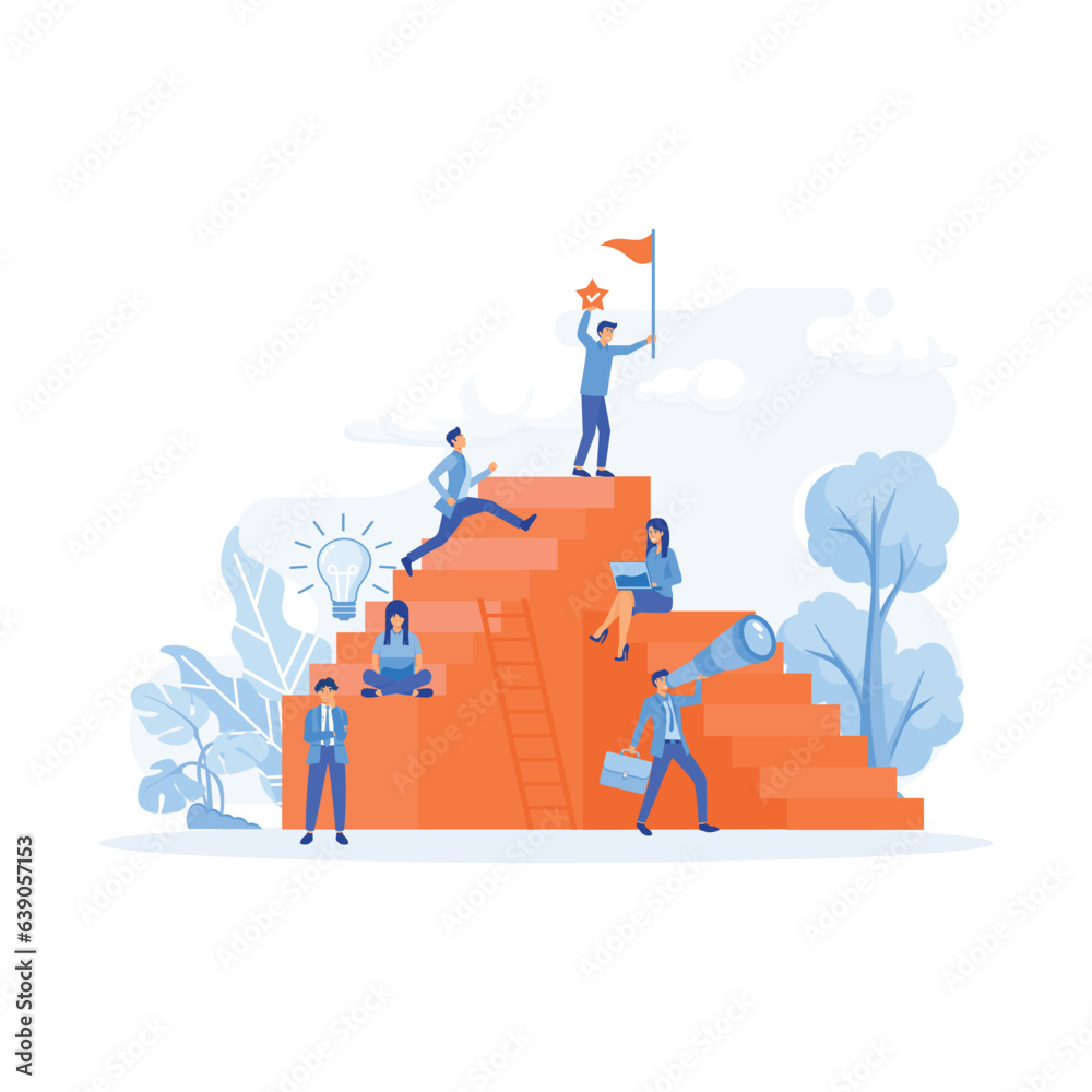 Self growth and personal development concept. Ambition ladders and ...