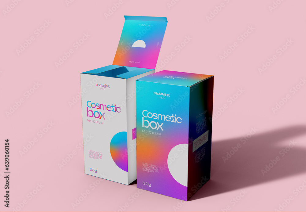 Two Vertical Boxes Mockup Stock Template | Adobe Stock