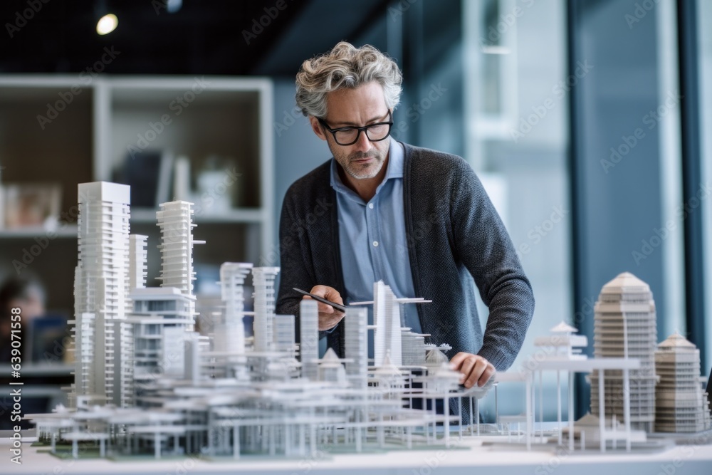 Headshot portrait photography of an innovative architect presenting a ...