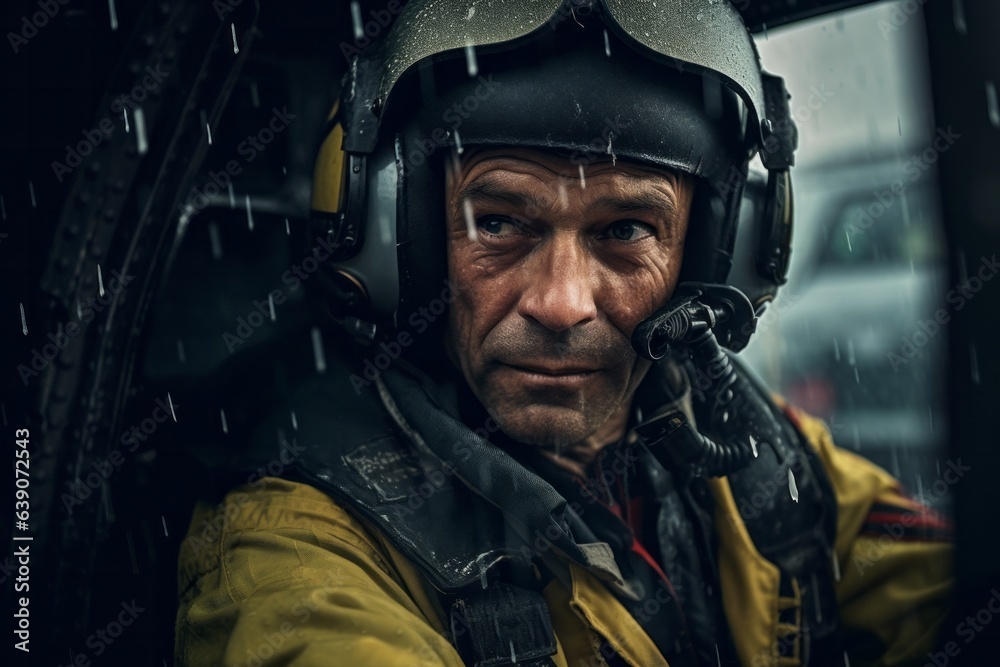 Group portrait photography of a seasoned pilot navigating through ...