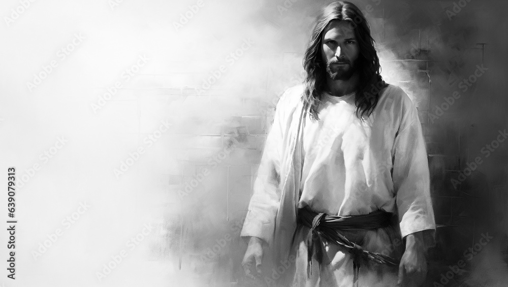 Graceful Renderings of Jesus Christ: Black and White Watercolor Art ...
