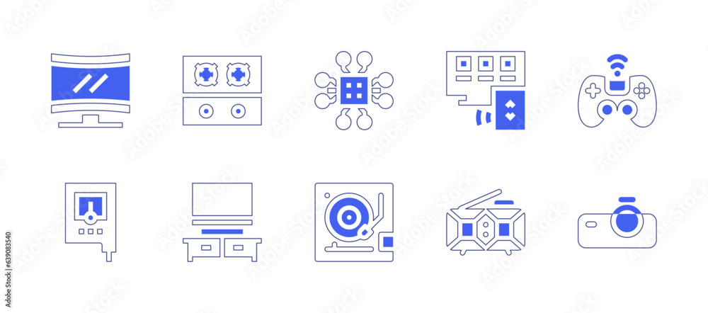 Device icon set. Duotone style line stroke and bold. Vector ...