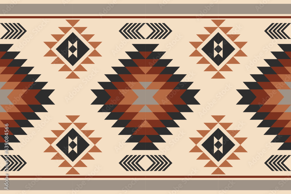 Native ethnic pattern in Native Aztec style. Figure tribal embroidery ...