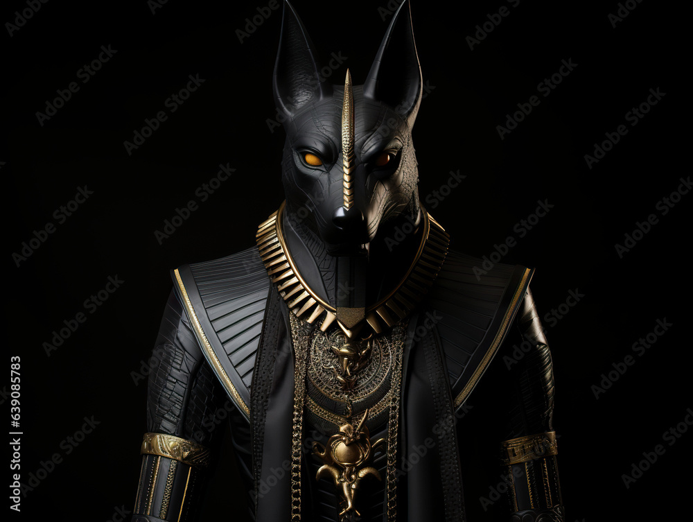 Portrait of god anubis on black background. Anubis, the ancient god ...
