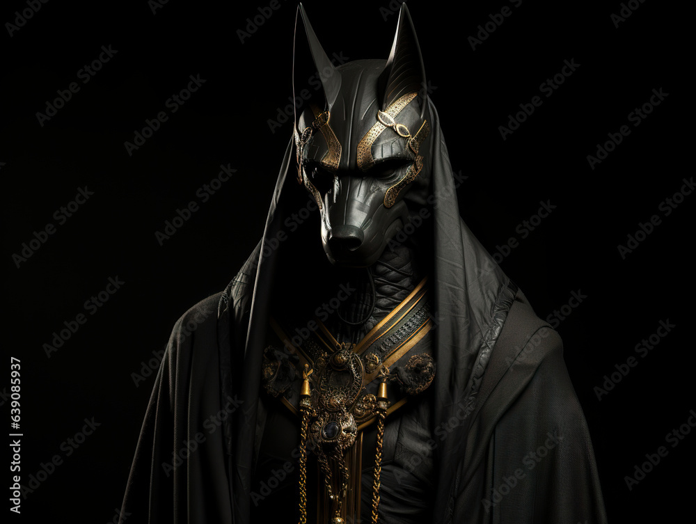 Portrait of god anubis on black background. Anubis, the ancient god ...