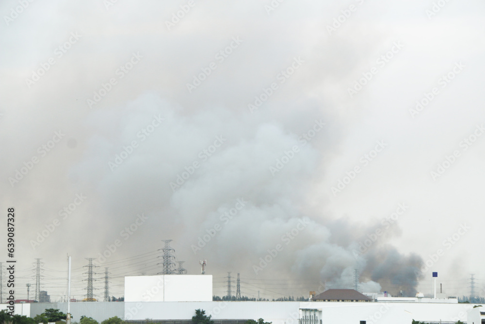 There was a fire incident. in industrial factories in Thailand Stock ...
