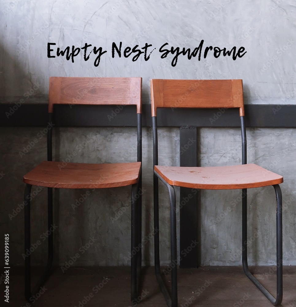 Abandoned chairs with text written wall EMPTY NEST SYNDROME ...