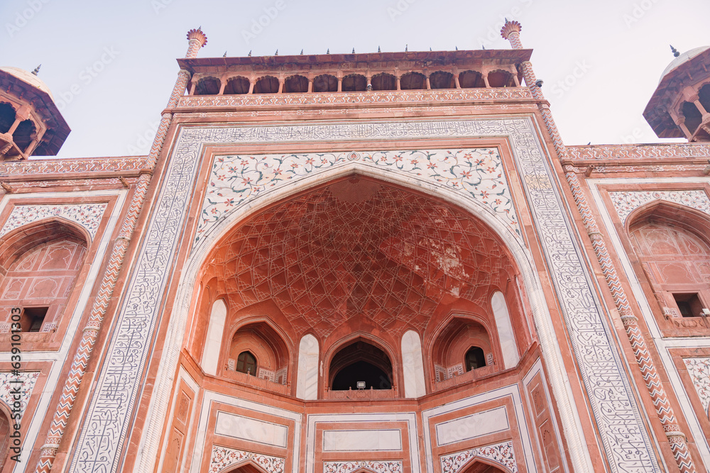 entrance gate of The Taj Mahal is an architectural masterpiece and one ...