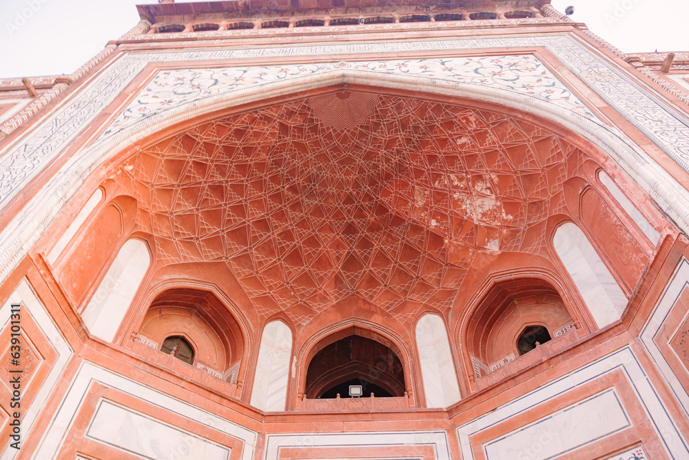 entrance gate of The Taj Mahal is an architectural masterpiece and one ...