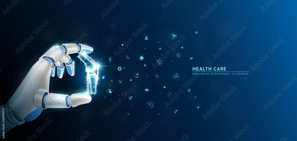 Innovative technology in science medical health care futuristic. Hand ...