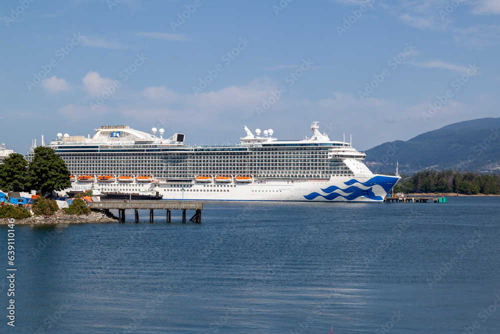 A Majestic Princess cruise ship at Port of Vancouver, British Columbia ...