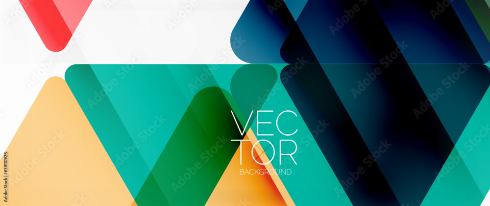 Abstract background. Color transparent triangles in mosaic style with ...