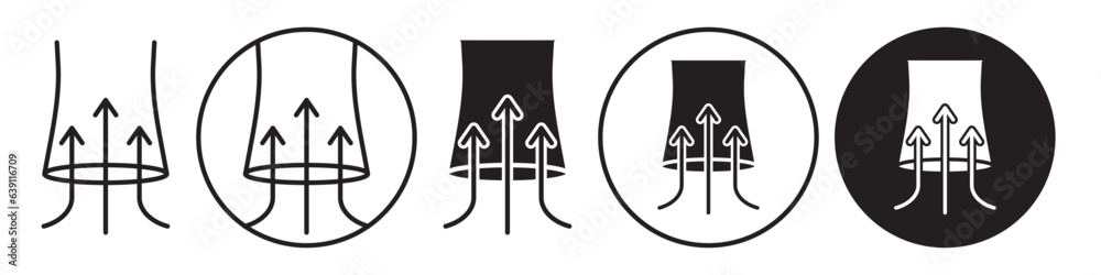 Suction Icon. Flat set of hot or cold air sucker pipe or tube. Vector ...