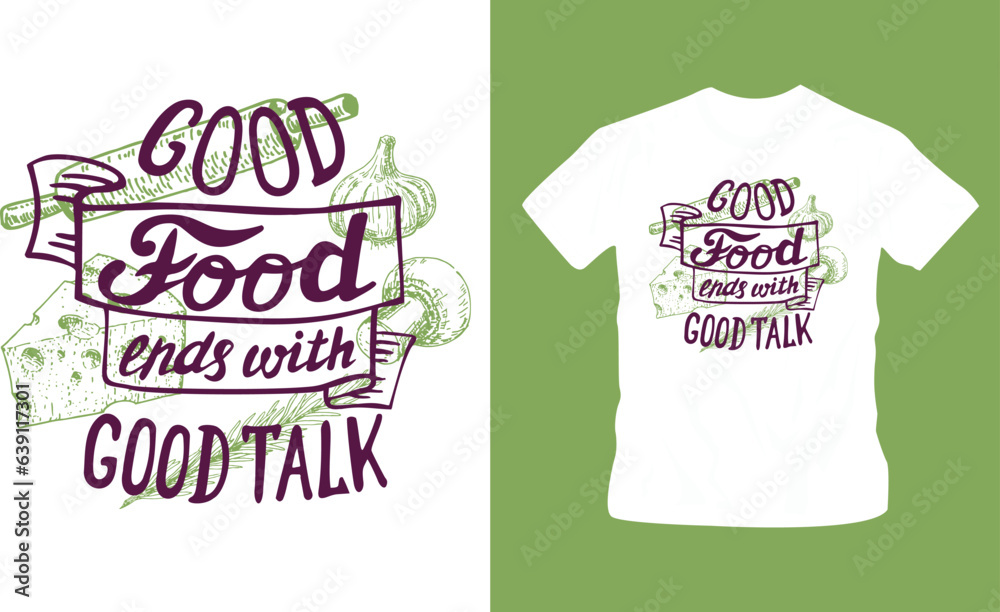 cuisine food quotes hand lettering typography vector illustration t ...