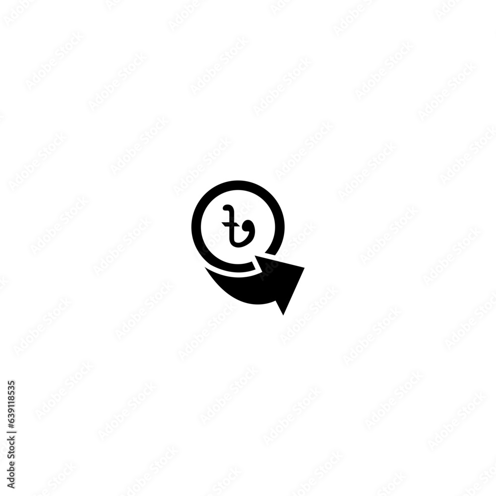 Taka coin monochrome black and white icon. Current currency symbol ...