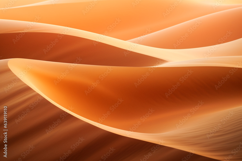 mesmerizing dance of desert sand dunes in the wind, with rippling patterns and shifting shapes ...