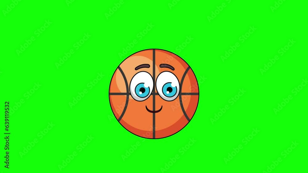 basketball cartoon with smiling face with heart eyes, emoji emoticon ...