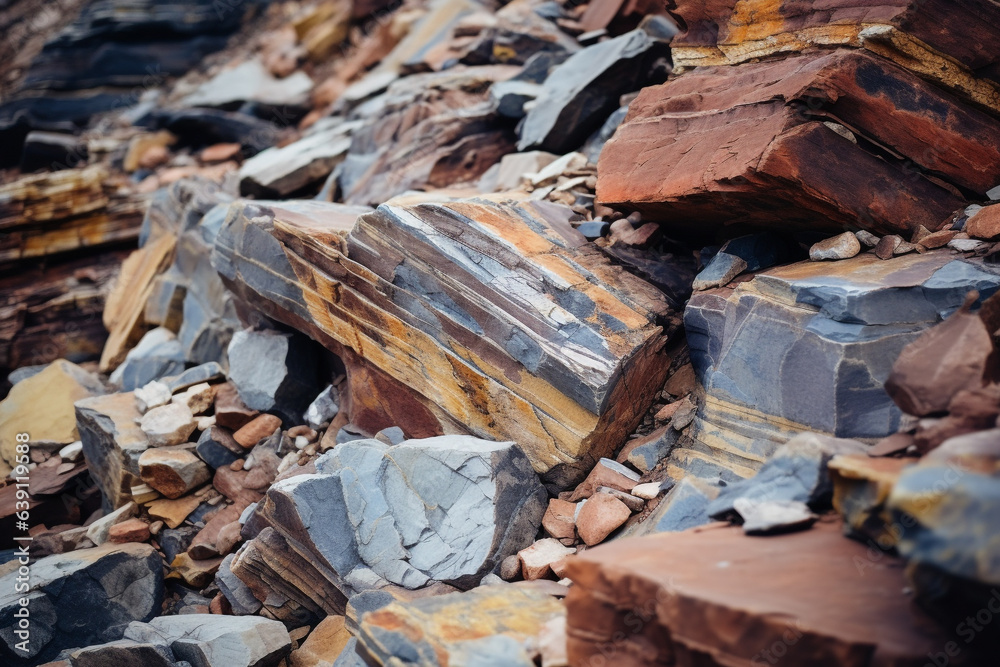 rugged and varied landscape of rocky terrain, showcasing the complexity ...